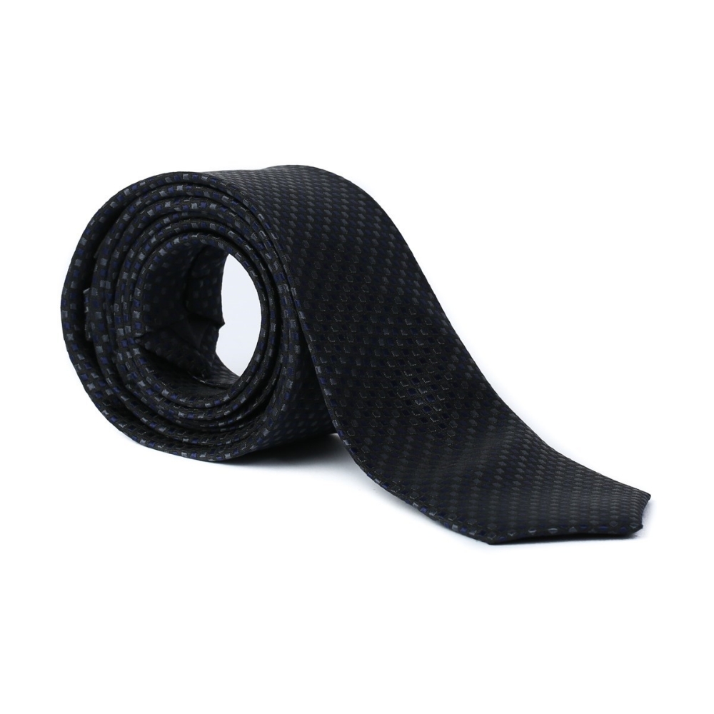 Cravata barbati neagra cu model - DOVANI.ro
