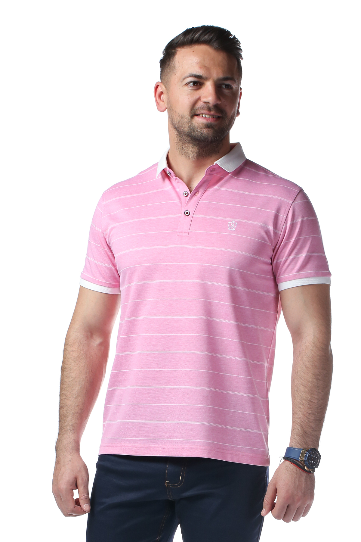 Tricou barbati roz P1199924S-1 - DOVANI.ro