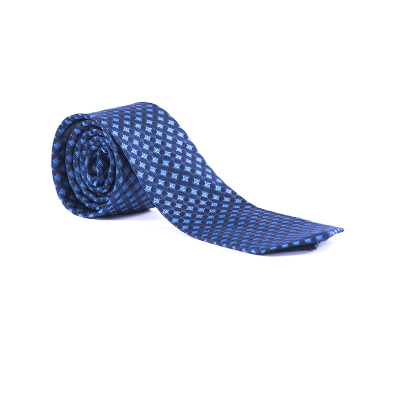 Cravata barbati albastra cu model bleu - DOVANI.ro